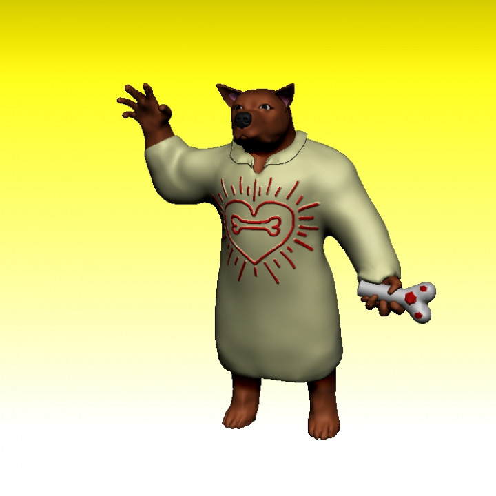 3D Printable Cleric Dog - Boardgames Animal Collection by Filippo Bigozzi