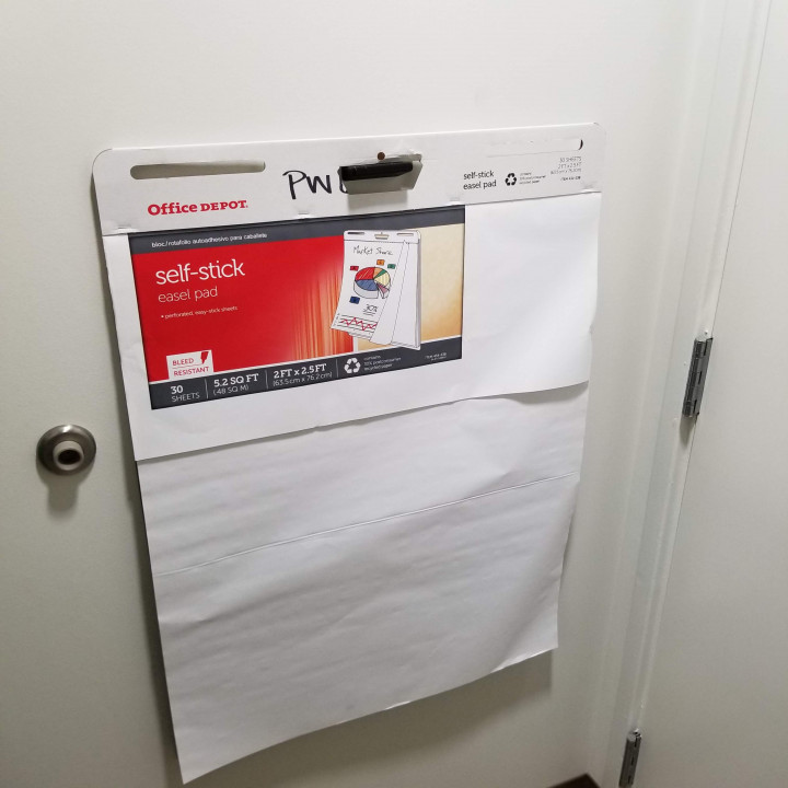 3D Printable Flip Chart Paper Wall Hook by Joel Bonasera