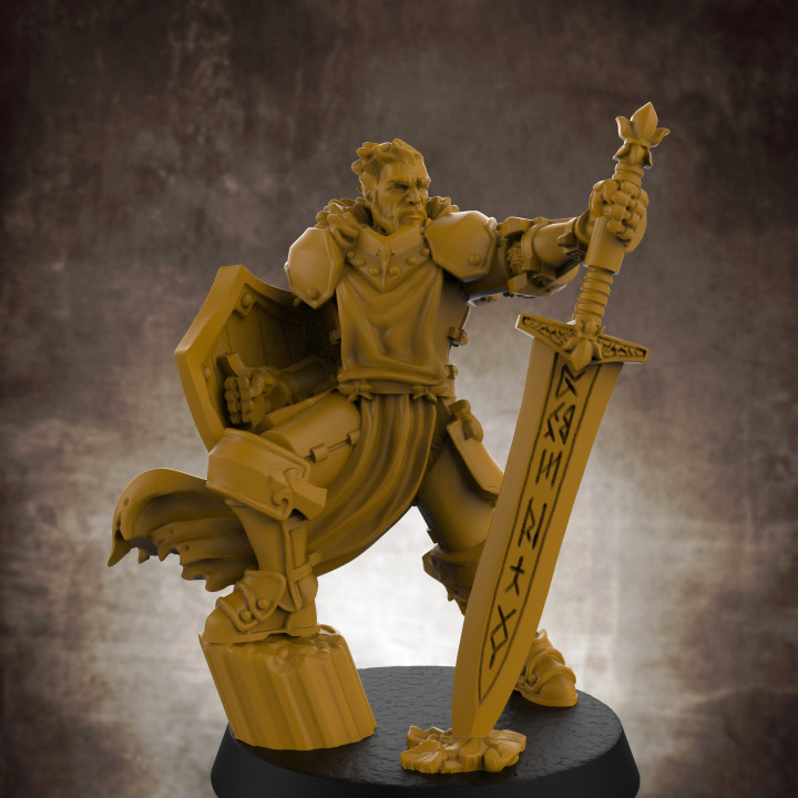 3D Printable Human Male Paladin - FREE (32mm Scale Miniature) by The ...