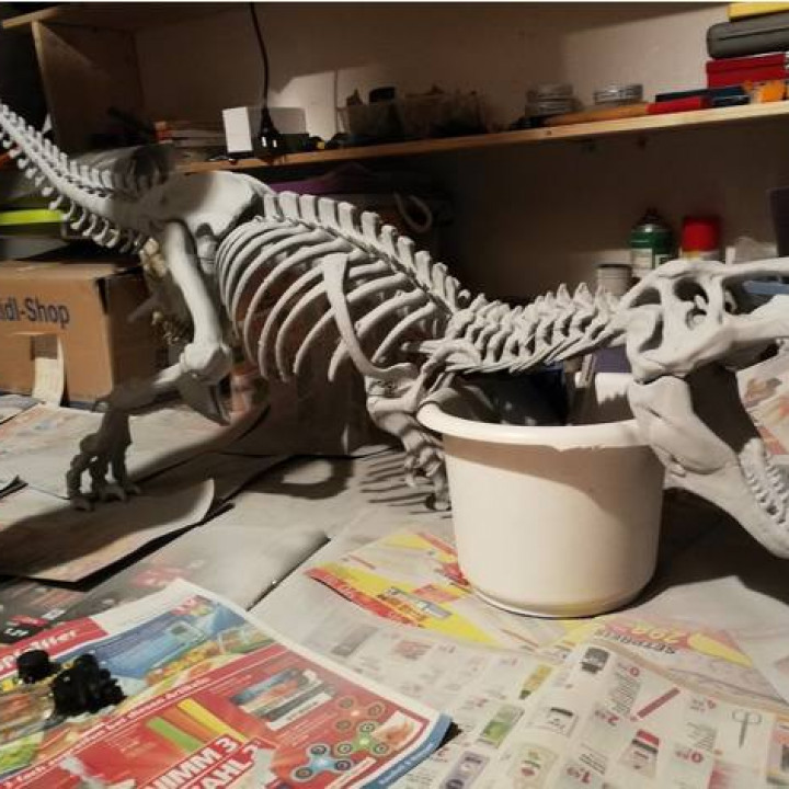 3D Printable T-Rex Skeleton - Leo Burton Mount by Kevin Dyllong