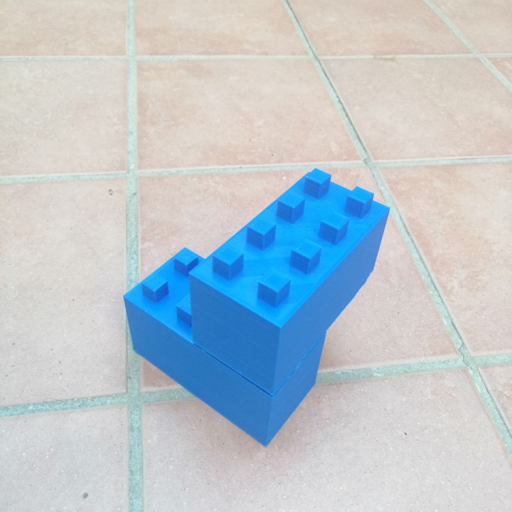 3D Printable Remixed lego brick for construction by Merceron
