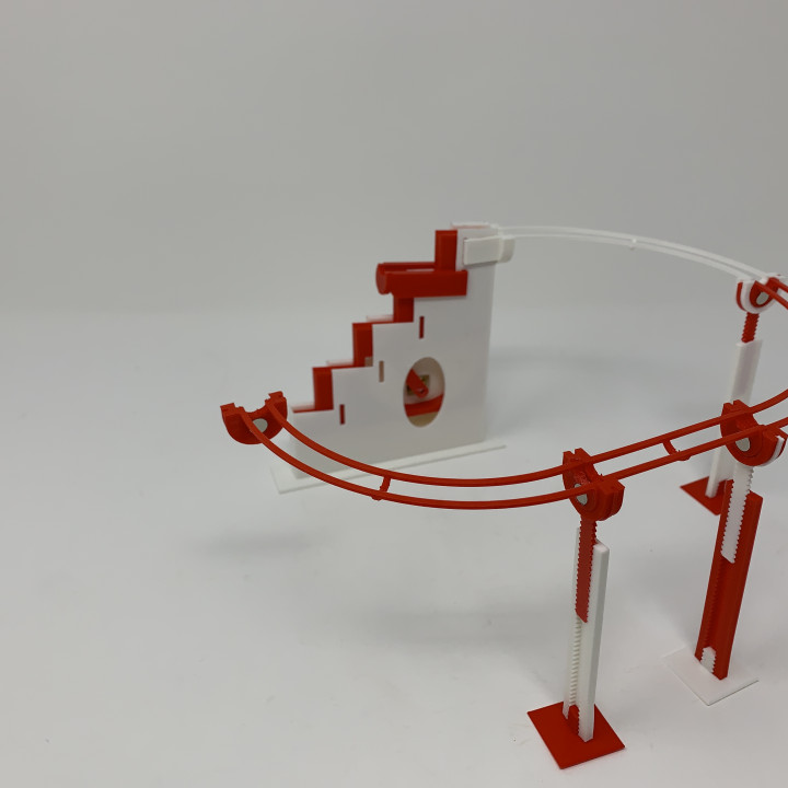 3D Printable Marblevator, Magnetic Tracks by Greg Zumwalt