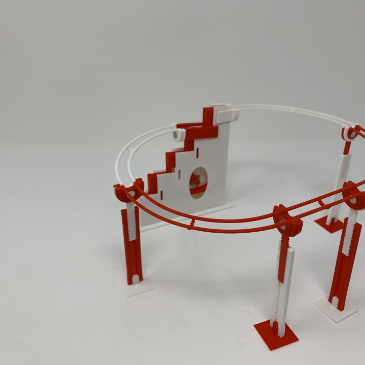 3D Printable Marblevator, Magnetic Tracks by Greg Zumwalt
