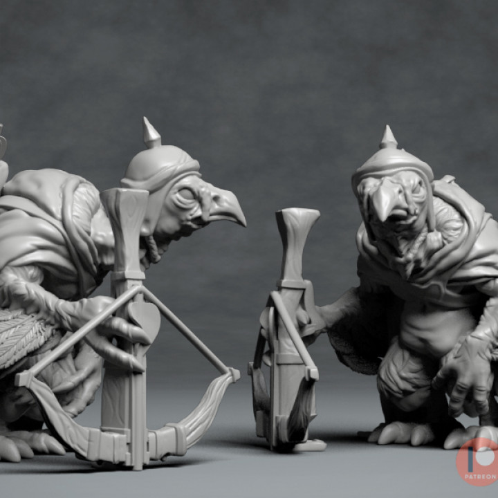 3D Printable Vulture Archer - DnD Monster - 2 Poses by DCA Tabletop