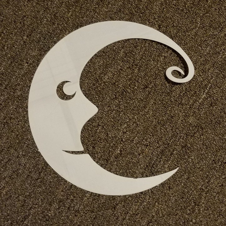 3D Printable Man on the Moon Flat Ornament by John Tolle