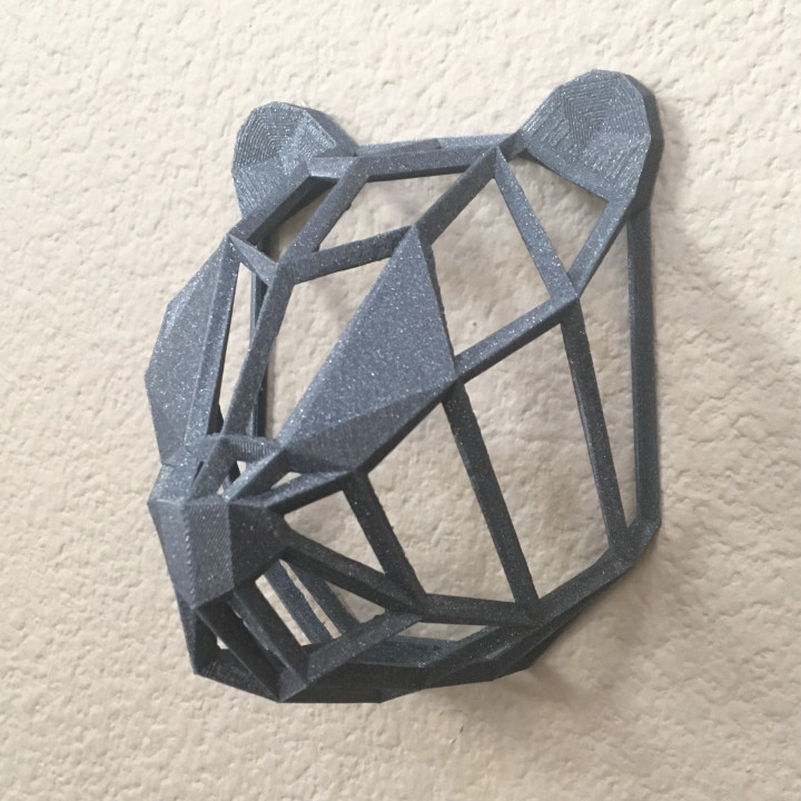 3D Printable Wire Frame Panda Head by Caitlin Le