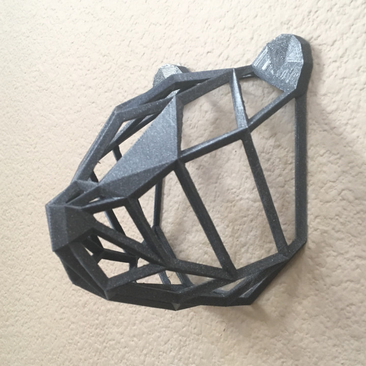 3D Printable Wire Frame Panda Head by Caitlin Le