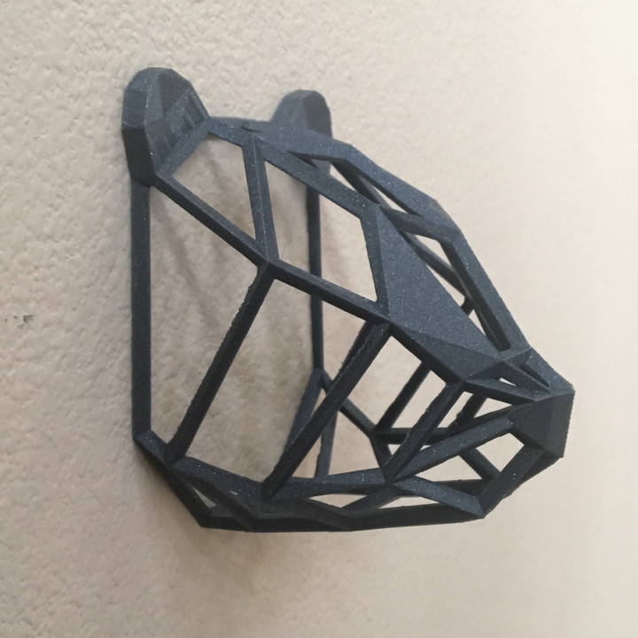 3D Printable Wire Frame Panda Head by Caitlin Le
