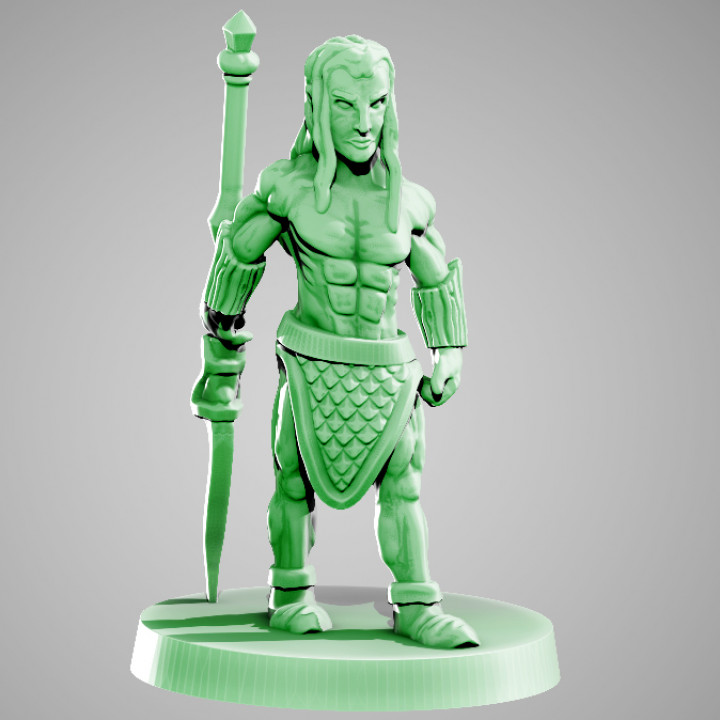 3D Printable Elf barbarian warrior 28mm glaive / sword by Filip Polách