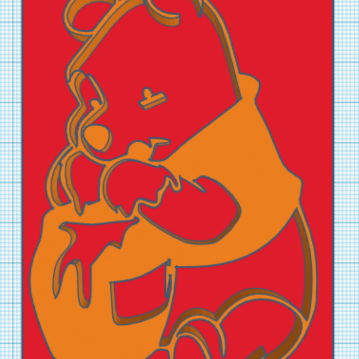 3D Printable 2D Winnie the Pooh by Hunter G.