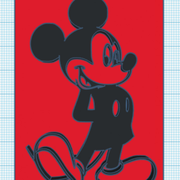 3D Printable 2D Micky Mouse by Hunter G.