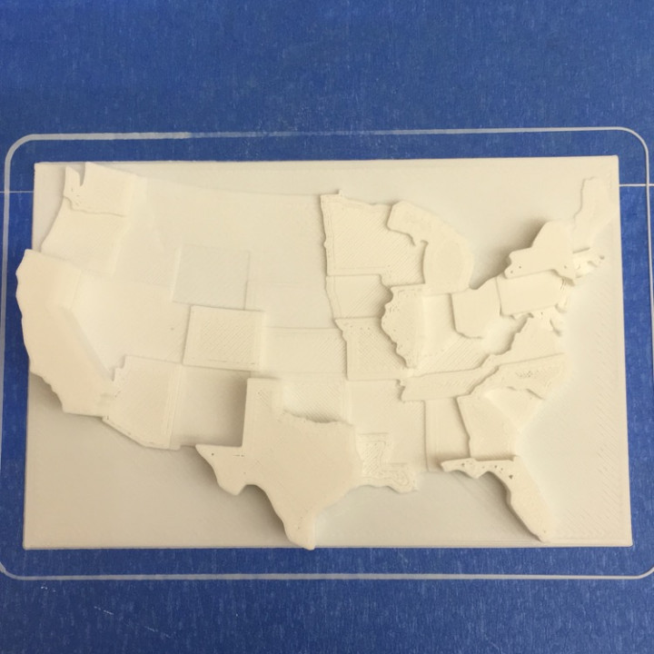 3D Printable 3D United States Population Map by Bailey Peticolas