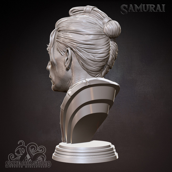 3D Printable Samurai Bust by Leavon Archer