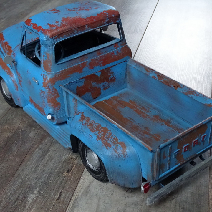 3D Print of Ford F100 1955 - 1:10 scale model kit by davinci