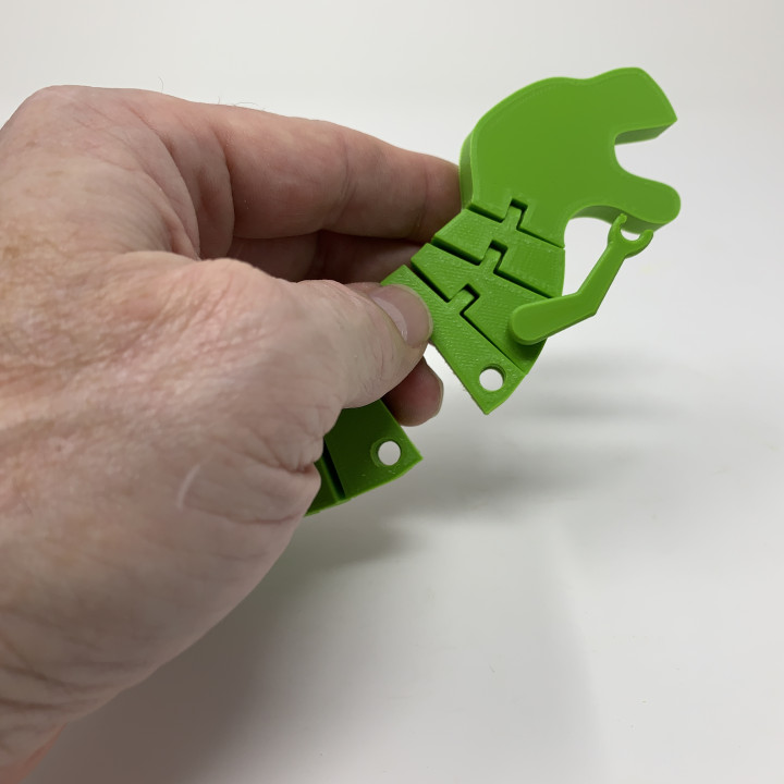 3D Printable Motorized, Articulated T Rex(ish) Pin Walker by Greg Zumwalt