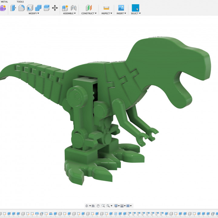 3D Printable Motorized, Articulated T Rex(ish) Pin Walker by Greg Zumwalt