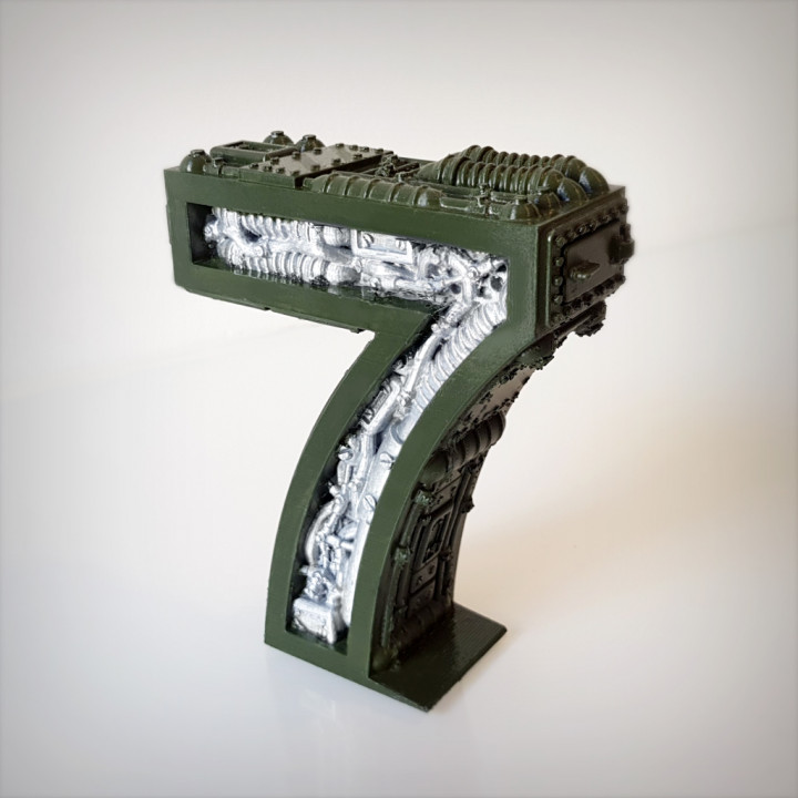 3D Printable Steampunk number 7 by Alphonse Marcel