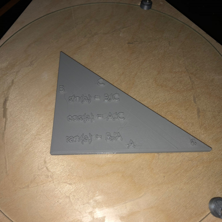 3D Printable Trig Triangle by Isac Bench