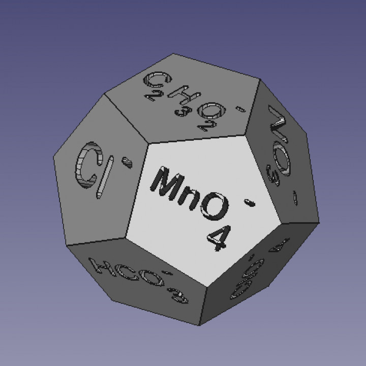 3D Printable Chemistry Ion Dice by Nick