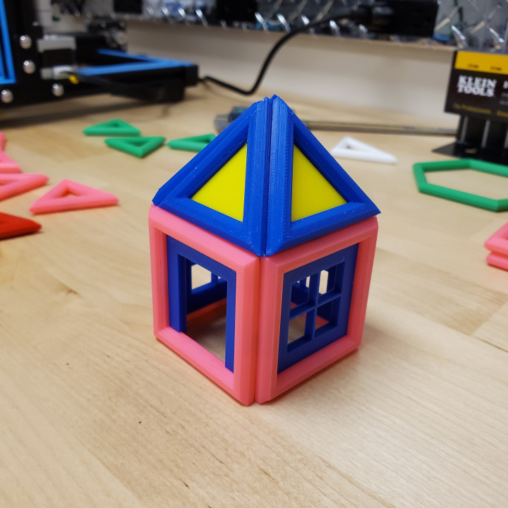 3D Printable Magnetic Tile Construction Set by Tom Giannone