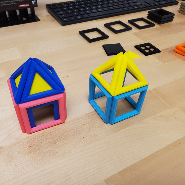 3D Printable Magnetic Tile Construction Set by Tom Giannone