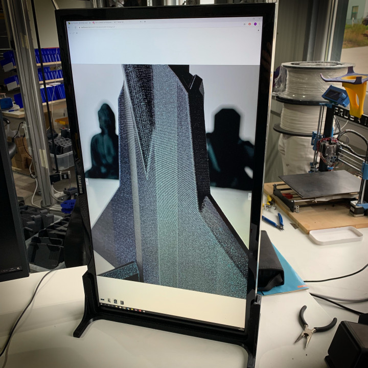 3D Printable Simple vertical monitor mount / stand ( for 28" Samsung ...