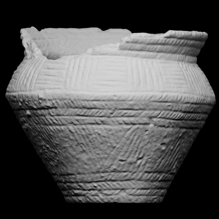3D Printable Incised-groove Vase or Food Vessel by The Hunt Museum
