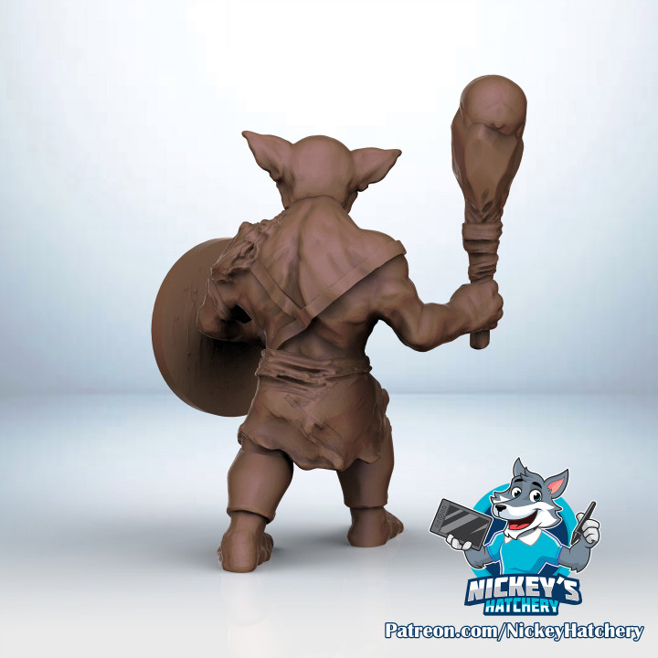3D Printable Goblin with Club by Nickey's Hatchery