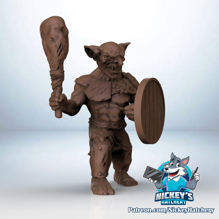 3D Printable Goblin with Club by Nickey's Hatchery