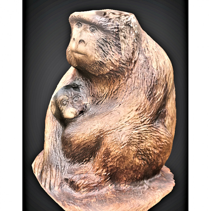 3D Printable Trentham Monkey Forest carving by Andrew Thomas