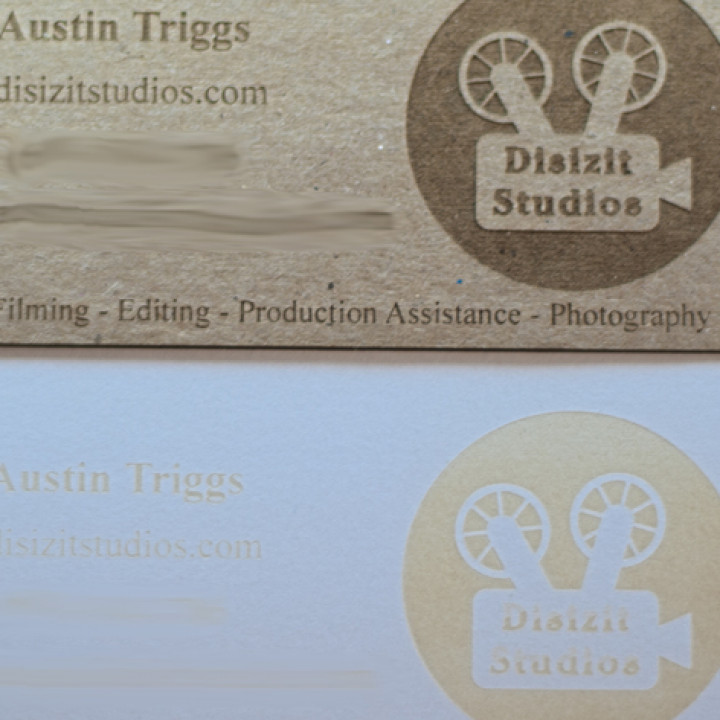 3D Printable Laser Engraved Business Cards by Austin Triggs