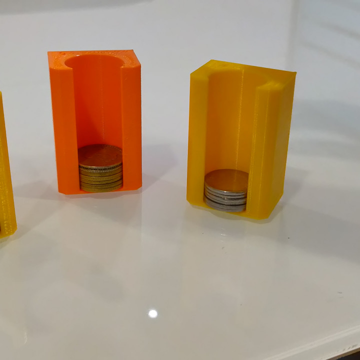 3D Printable Coin Holder with Stand by Irshad Barot