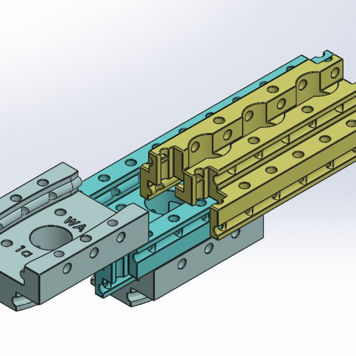 3D Printable Rail Straight RA 1a by Bjørn Heide