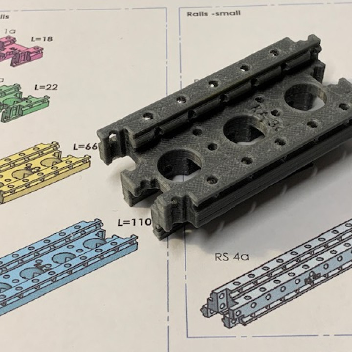 3D Printable Rail Straight RA 3a by Bjørn Heide