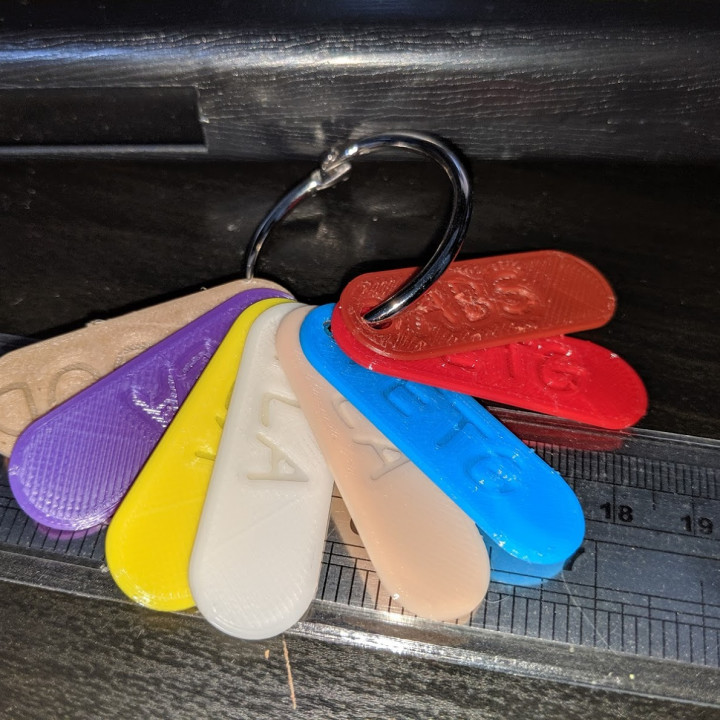 3D Printable Filament Type Name Color Sample Swatch Tag by Simon