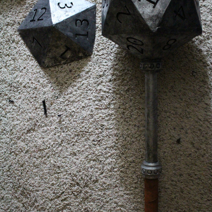 3D Printable D20 Mace head/ Couplers by Nicholas Martinez