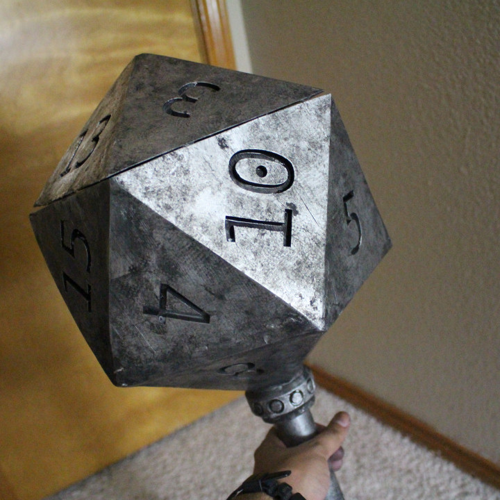 3D Printable D20 Mace head/ Couplers by Nicholas Martinez