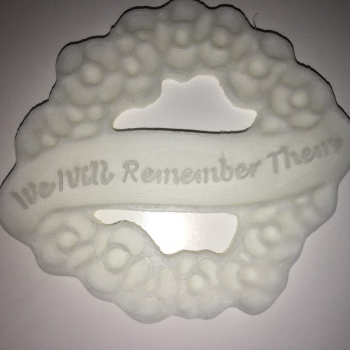 3D Printable We Will Remember Them Poppy Wreath - Poppy Day 2019 by Paris