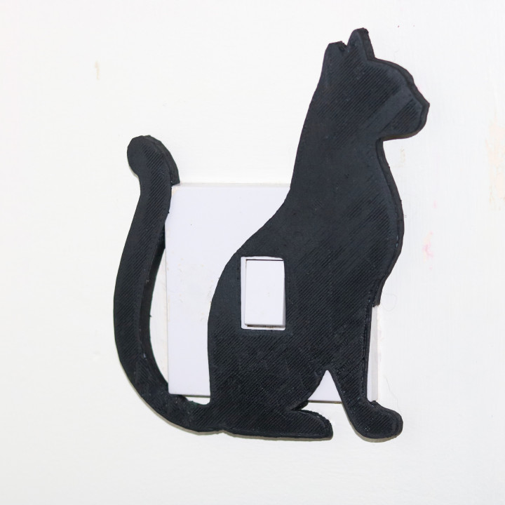 3D Printable Cat lightswitch cover by B Murphy