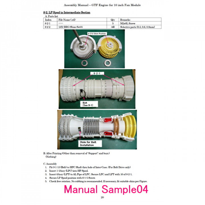 3D Printable Geared Turbofan Engine (GTF), 10 inch Fan by Motoo Kondo