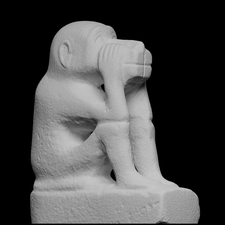3D Printable Figure of a squatting monkey by The Hunt Museum