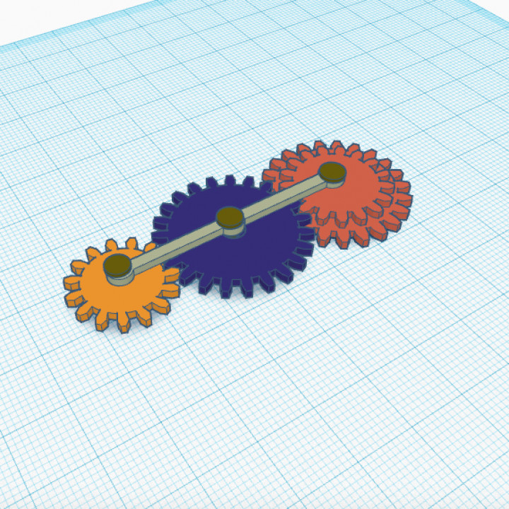 3D Printable 5 Gear Interaction Mechanism by Madhav Parekh