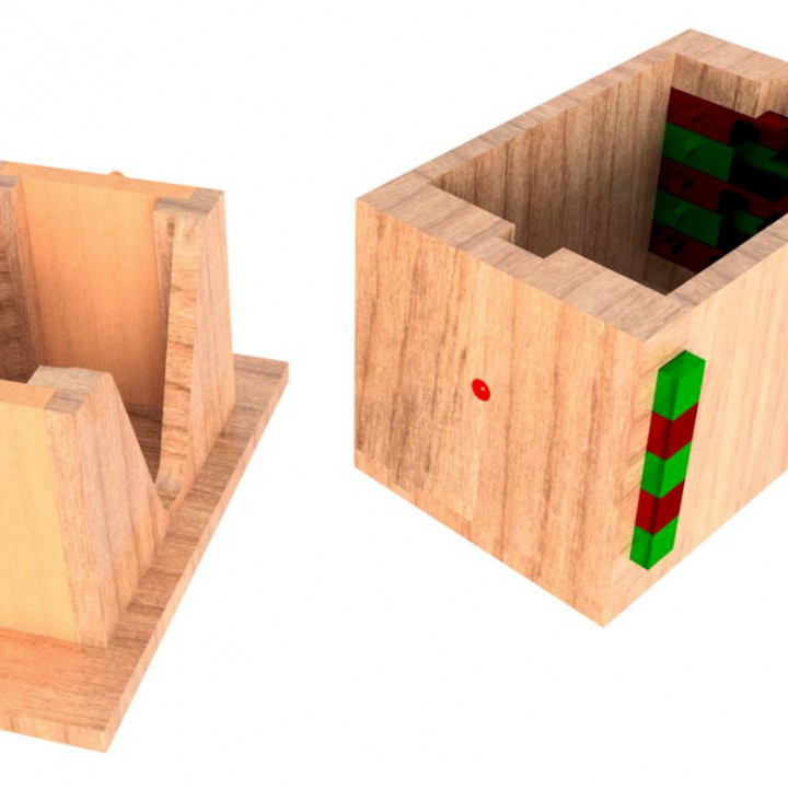 3D Printable Combination Puzzle Box by Mark Ingle