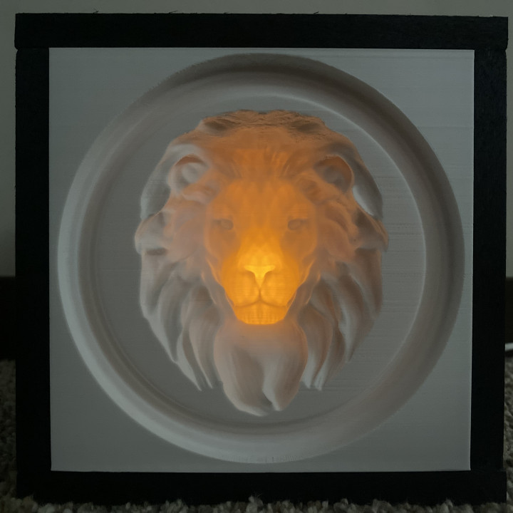 3D Print of Lion - 3D optical illusion by lukesandahl1