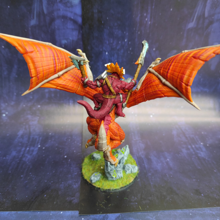 3D Print of Xol'Toa on Sky-Terror - Goldmaw Lizard Prince Hero on Sky ...