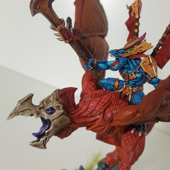3D Print of Xol'Toa on Sky-Terror - Goldmaw Lizard Prince Hero on Sky ...