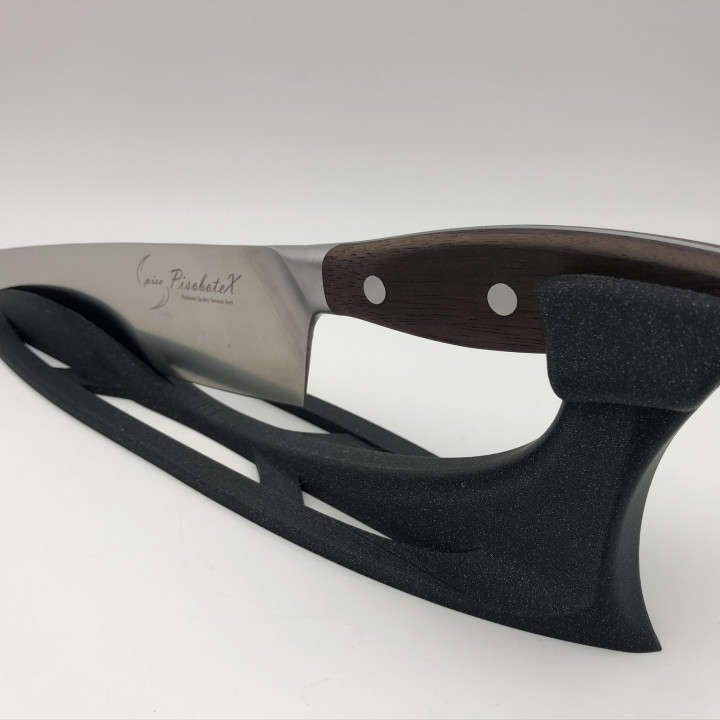 3D Printable Stylish Chef Knife Holder/Display by Ryan Khoo