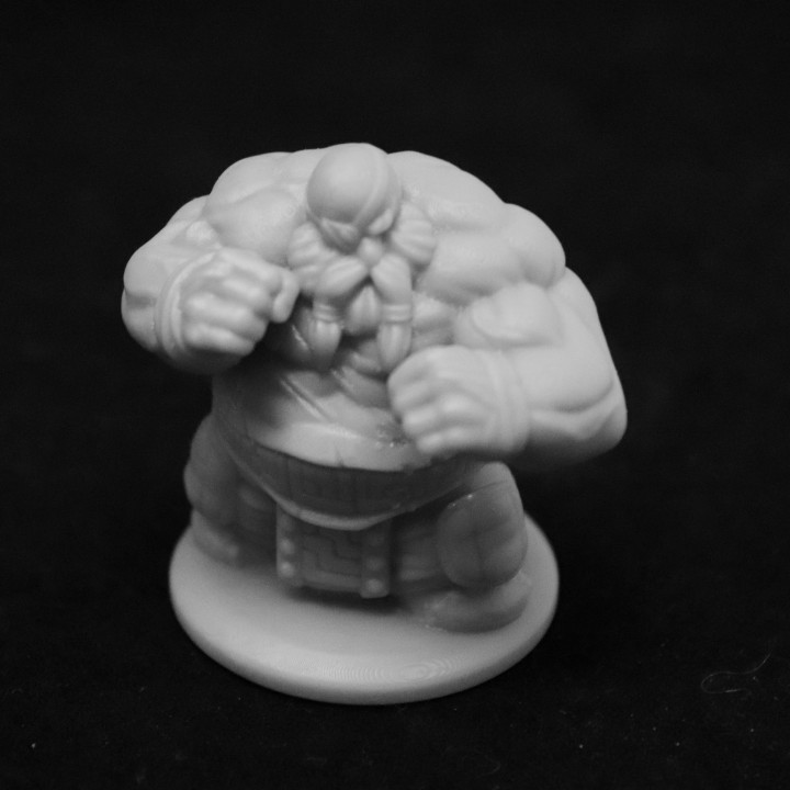 3D Print of Dwarf Brawler Miniature - pre-supported by EpicsNStuffs