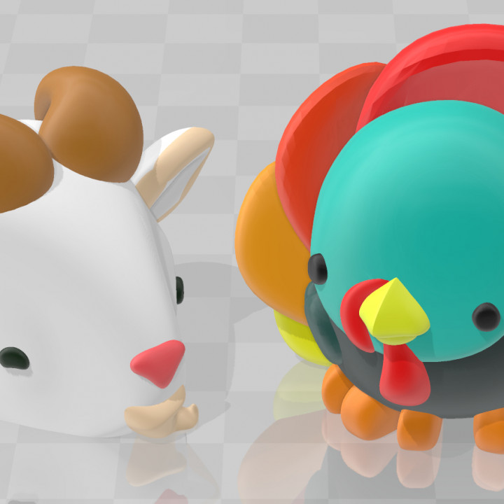 3D Printable Chibi Turkey Kieran - Chibimals! by Joseph Larson