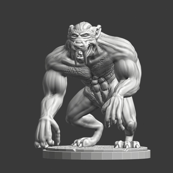 3D Printable Lycan / Werewolf - 28mm miniture by BlueBoxGoblin